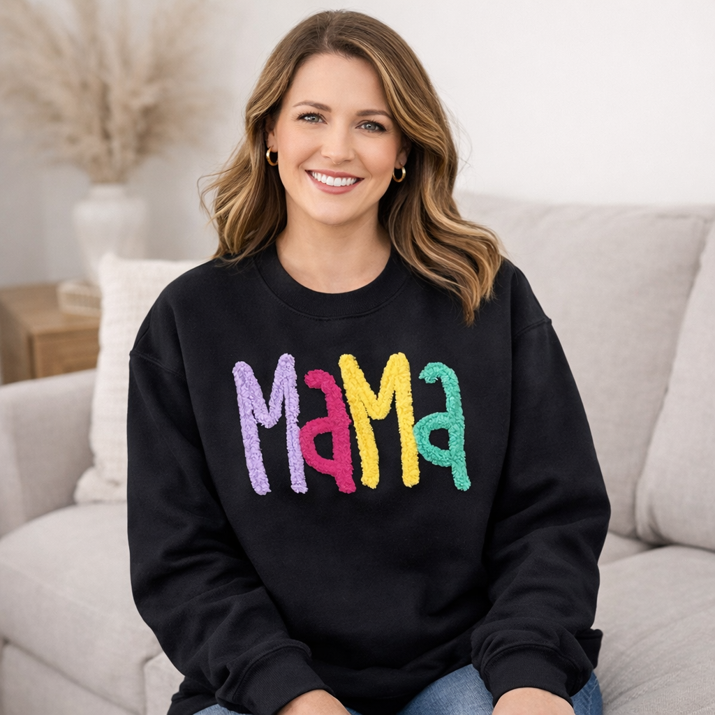 Personalized Chunky Fuzzy Name Crewneck Sweatshirt | Custom Chenille L ...
